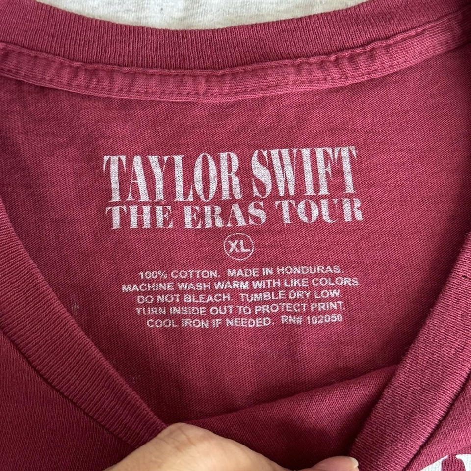 Taylor Swift Eras Tour Band Graphics Maroon Tee Shirt Size XL | eBay
