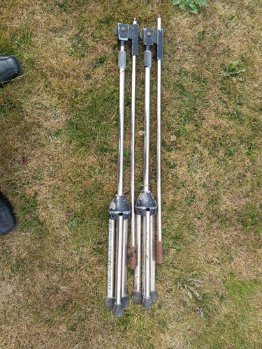 2 x Chrome boom Microphone Stands Adjustable Height Heavy Duty USED 1 ...