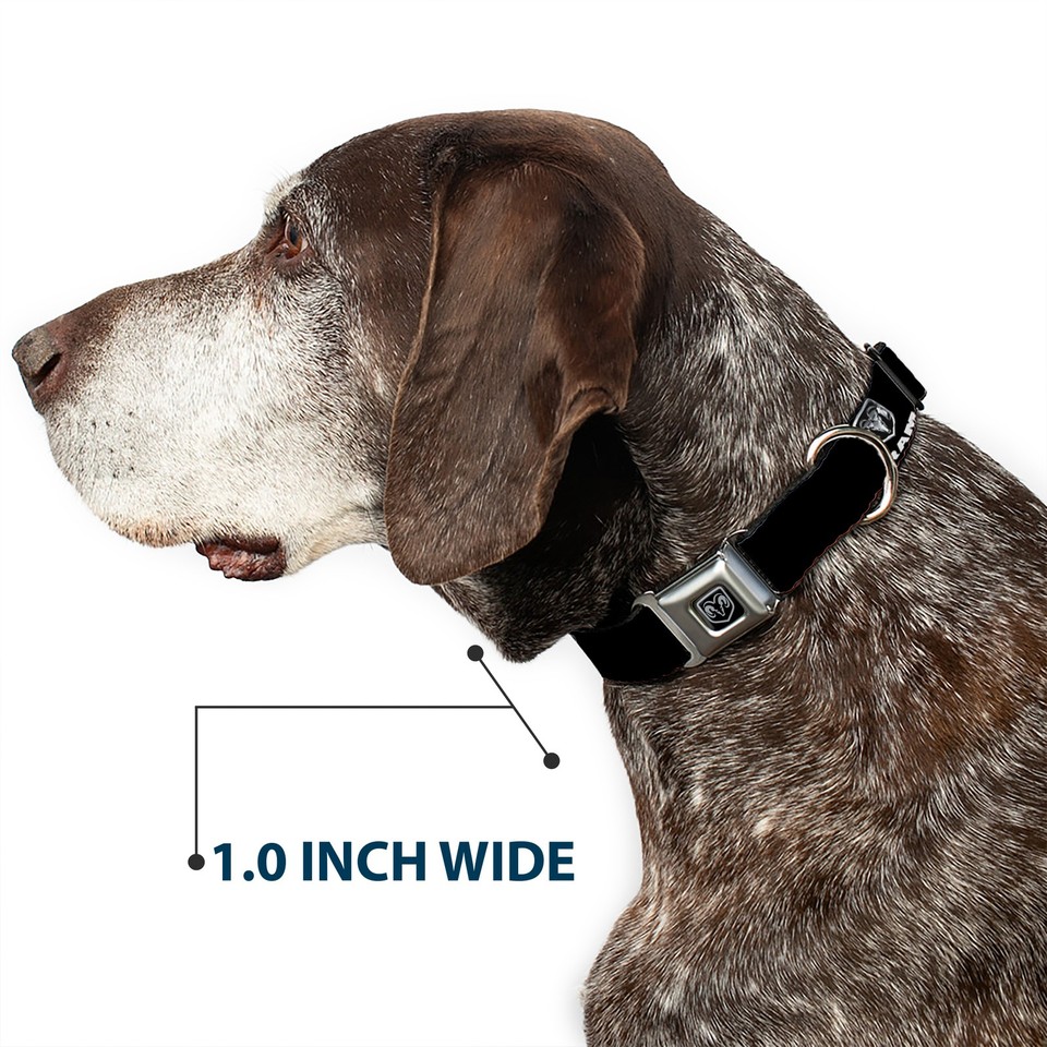Dog Collar DR-Ram Black/Silver Ram Black/Silver Logo Repeat Medium 11 ...
