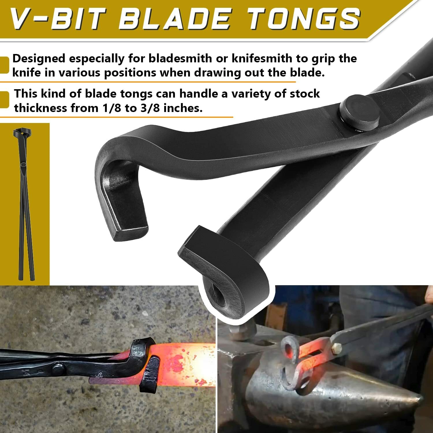 Knife Making Tongs Set - Bladesmith Blacksmith Forge Tong Tools Set ...