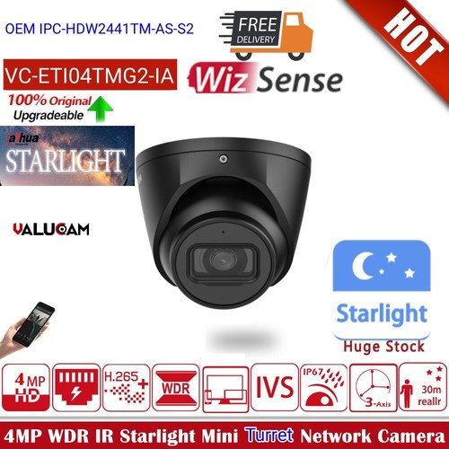 Valucam 4MP Starlight Wizsense IP Camera Mic POE IR Turret VC-ETI04TMG1 ...