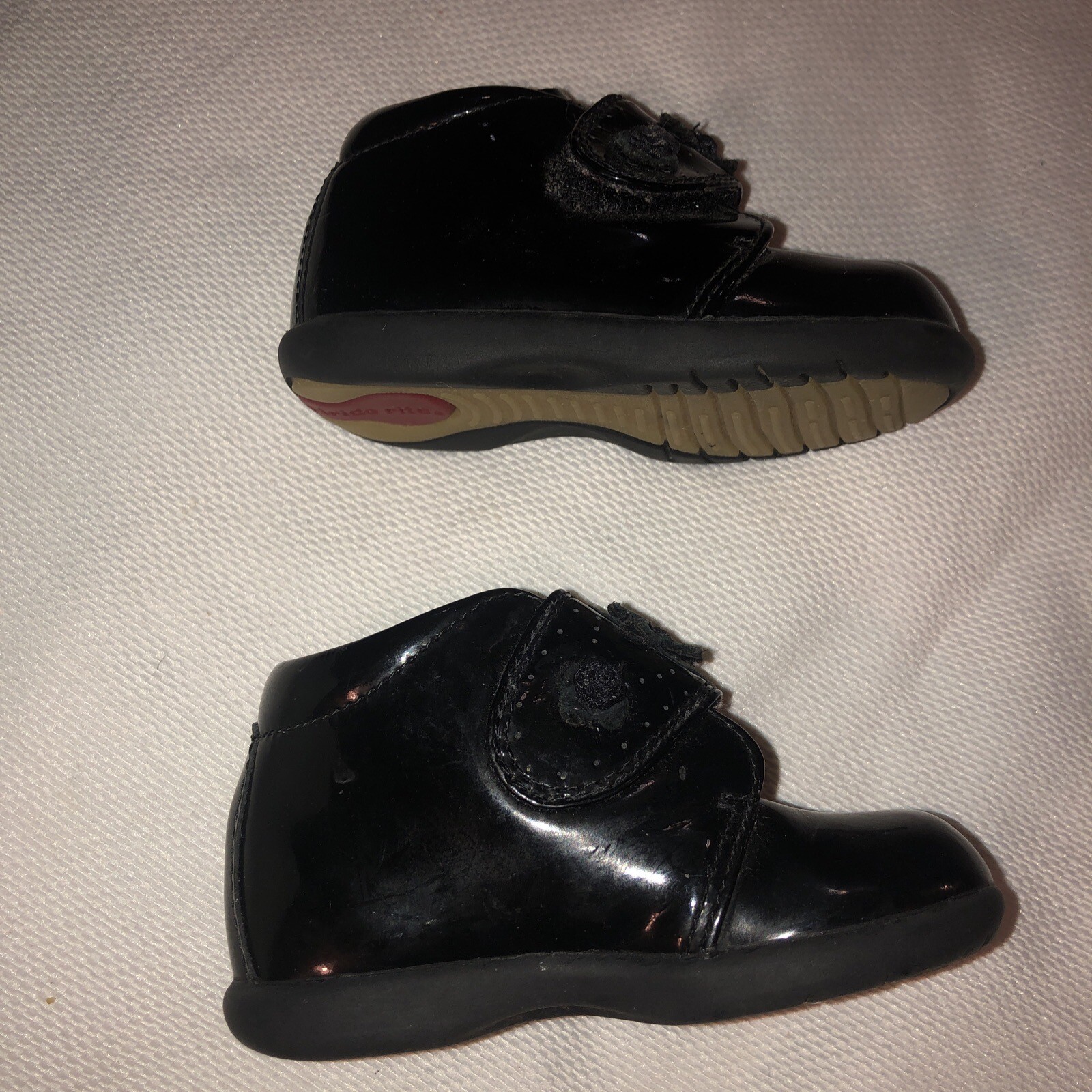 INFANT GIRLS STRIDE RITE BLACK PATENT LEATHER ANKLE SHIES SIZE 4W | eBay