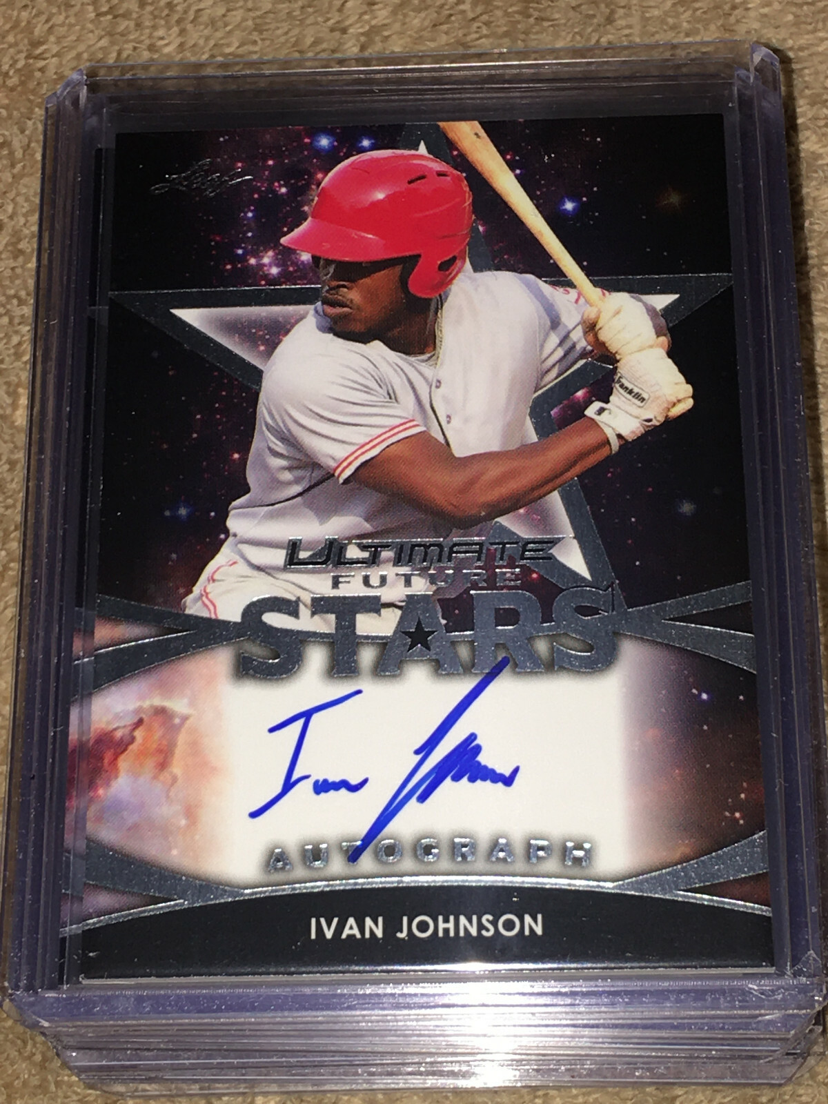 IVAN JOHNSON 2019 Leaf ULTIMATE Autograph on card REDS FUTURE STARS ...