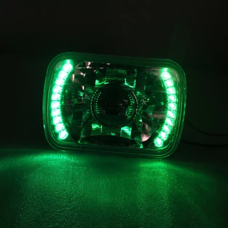 5x7 7x6 LED Sealed Green Halo Headlights Fit Toyota 95-97 Tacoma & 88 ...