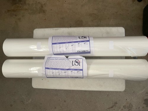 2x500' USI Opti Clear PREMIUM Rolls Laminating Film 1" Core 1.7mil 27 ...