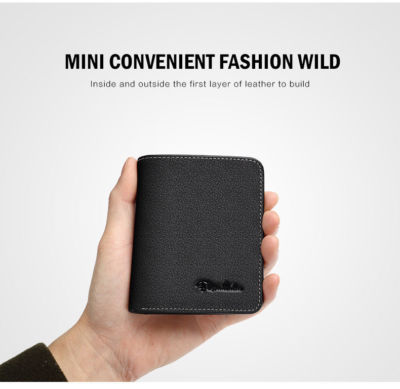 GENUINE LEATHER Mens Wallet Men Fashion Mini THIN Cowhide Cow Hide Card ...