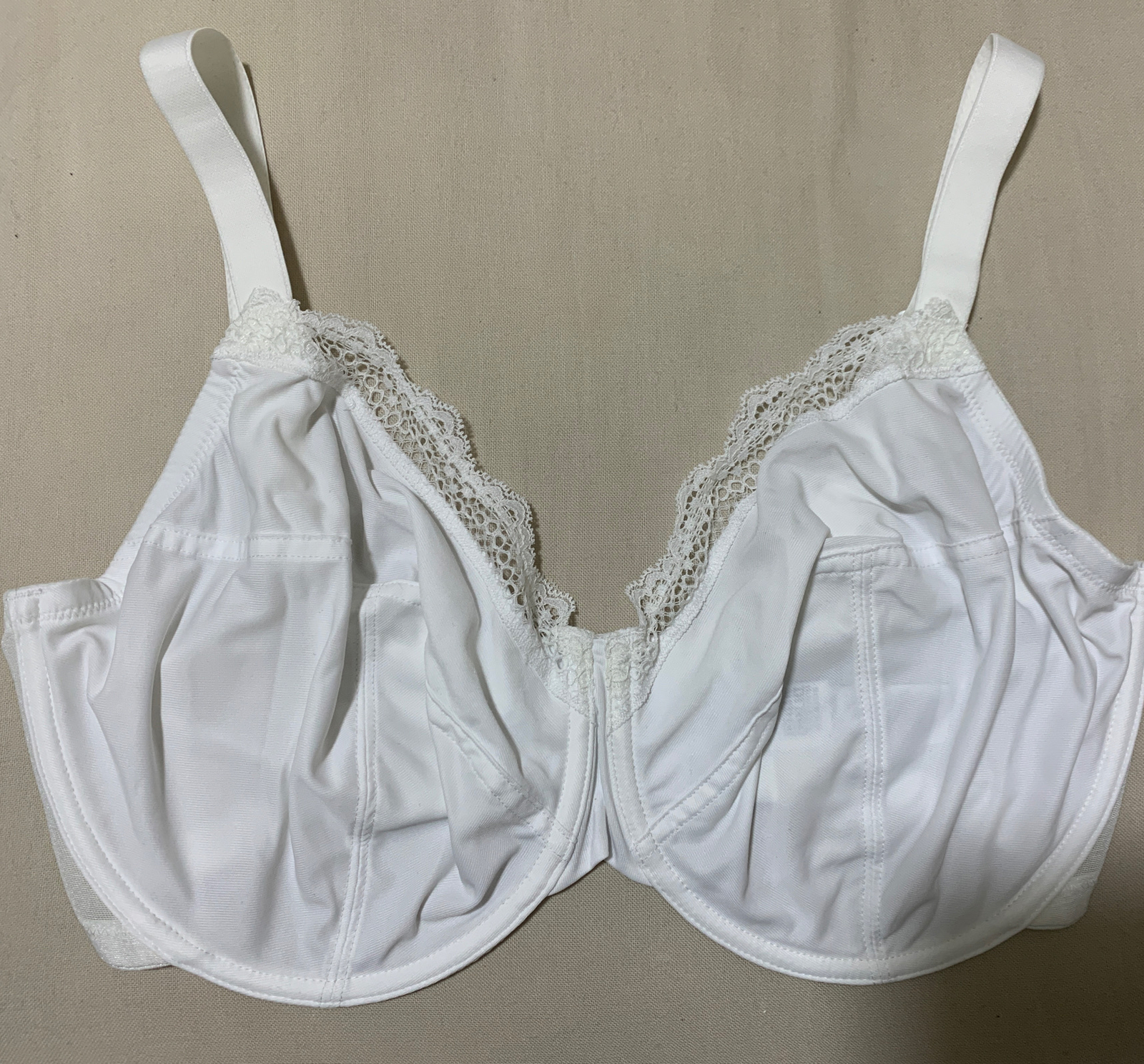 M&S UNDERWIRED NON PADDED FULL CUP Bra With LACE In WHITE Size 32H ...