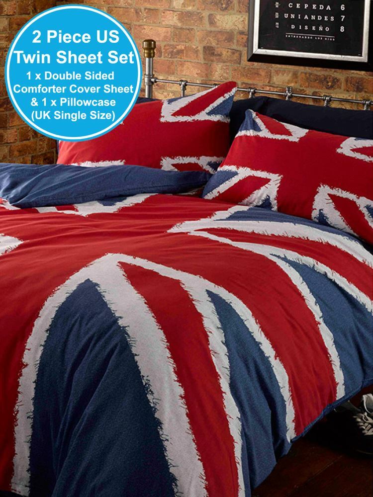 UNION JACK FLAG SINGLE DUVET COVER SET uk ENGLAND BEDDING | eBay