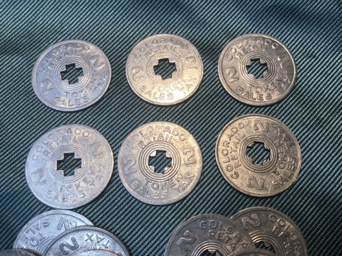 Colorado State Retail Sales Tax Token, 2 Mill/Mil (1/5¢) METAL Partial ...
