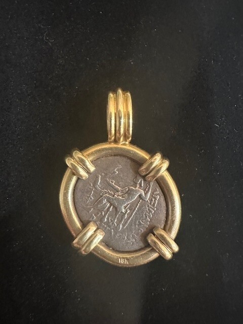 Authentic Ancient Alexander Coin Pendant set in 18kt Gold, 18 grams | eBay