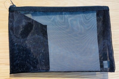 MUJI Nylon Mesh Pouch with Pocket Black Color B6/ A5/ A4 (Size Select ...