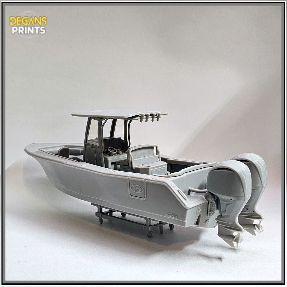 SeaHunt 275 SE Center console Boat model kit 32pc 1/24 scale diorama 3D ...