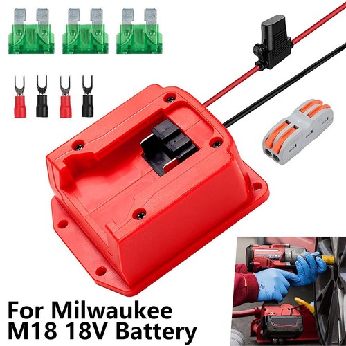 DIY Battery Connector Adapter with Fuse & Switch For Milwaukee M18 18V ...