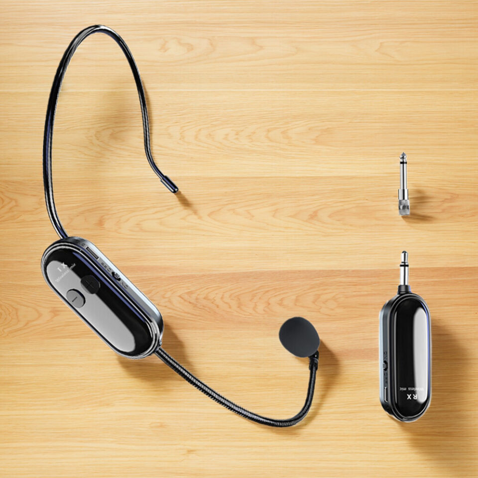 Headsets Mic Long Range Head Handheld Mic 2 in 1 2.4G for Teach Outdoor ...