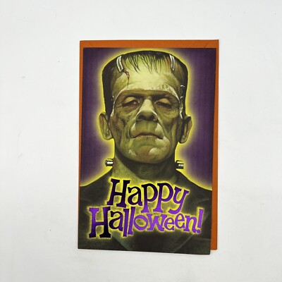 UNIVERSAL MONSTERS FRANKENSTEIN MONSTER Halloween Greeting Card Unused ...