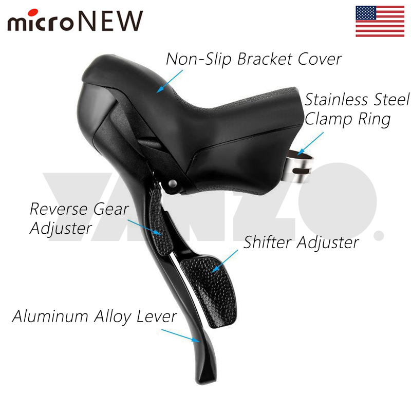 MicroNEW Road Bike Shifter 2x9 Speed Shifter Compatible For Shimano ...