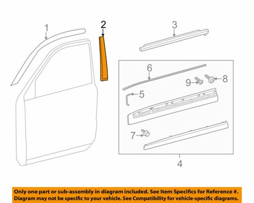 75756-60060 Toyota Moulding, front door window frame, rear lh ...