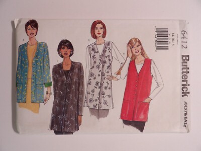 Butterick 6412 Misses' Petite Jacket & Vest Sizes 14-16-18 Uncut Sewing ...