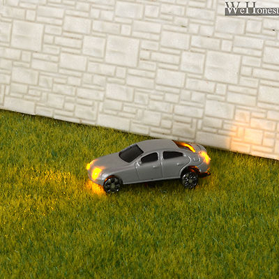 8 x N Scale 1:160 Lighted Cars with 4 flashing amber led lights ...