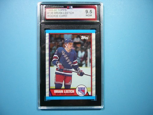 1989/90 TOPPS NHL HOCKEY CARD #136 BRIAN LEETCH ROOKIE KSA 9.5 NGM ...
