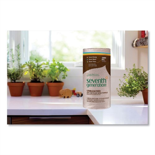 Seventh Generation Paper Towels, Unbleached, 2-Ply, 11x9, 120/Roll, 12 ...