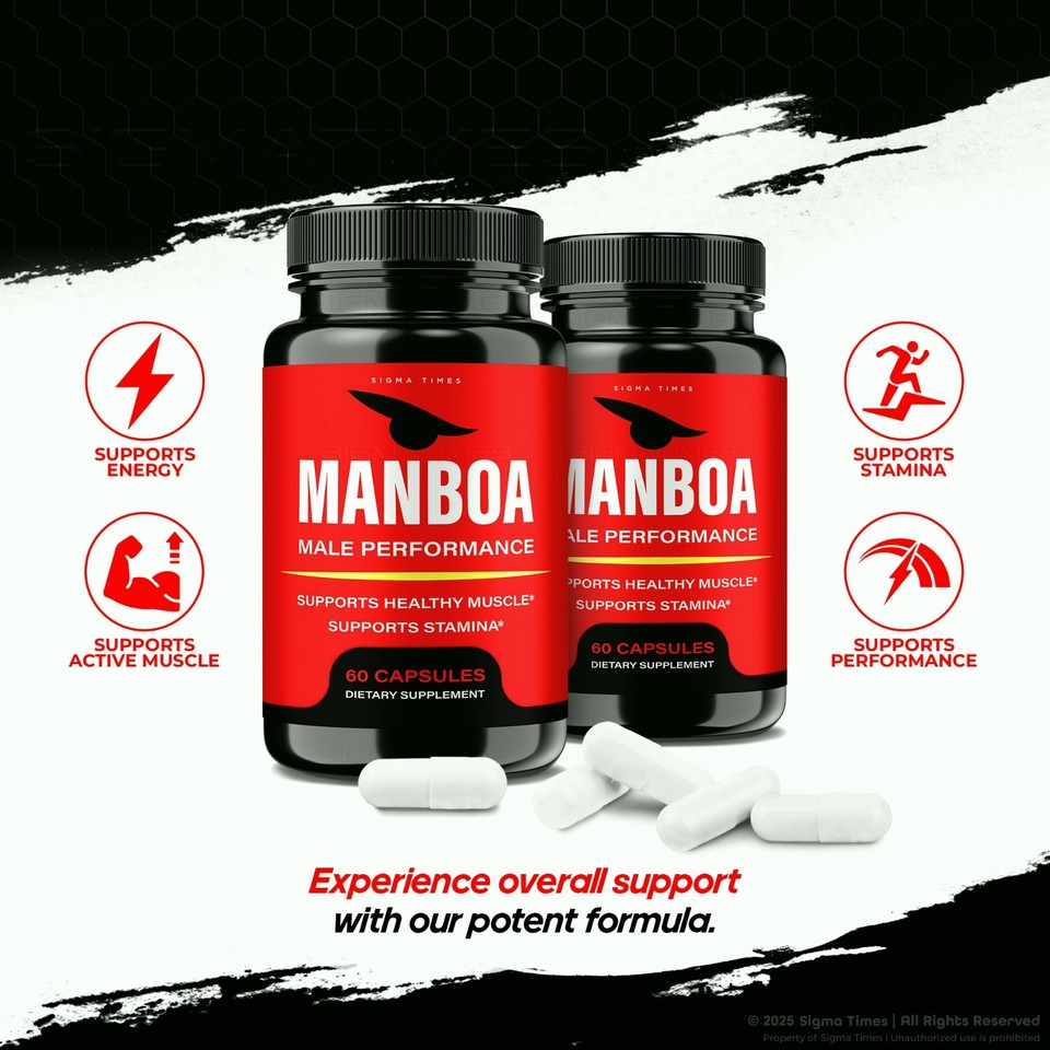 Manboa Capsules for Men, Advanced Man Boa for Male Health Support 60ct ...