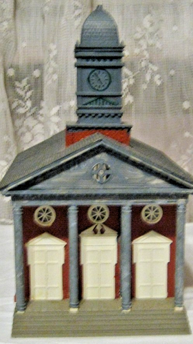 Vintage HO Model Train Structure Assembled Colonial Style Commercial ...