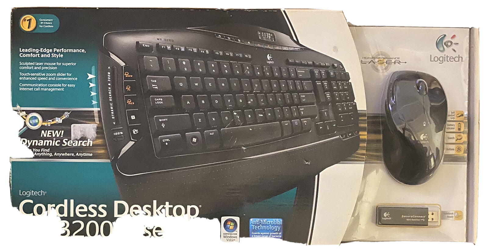 Logitech MX3200 Cordless Desktop Laser - US English - Black (967688 ...