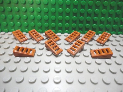 Lego 10 Dark Orange 2x1 Technic Slotted Grille Slopes brick block NEW ...