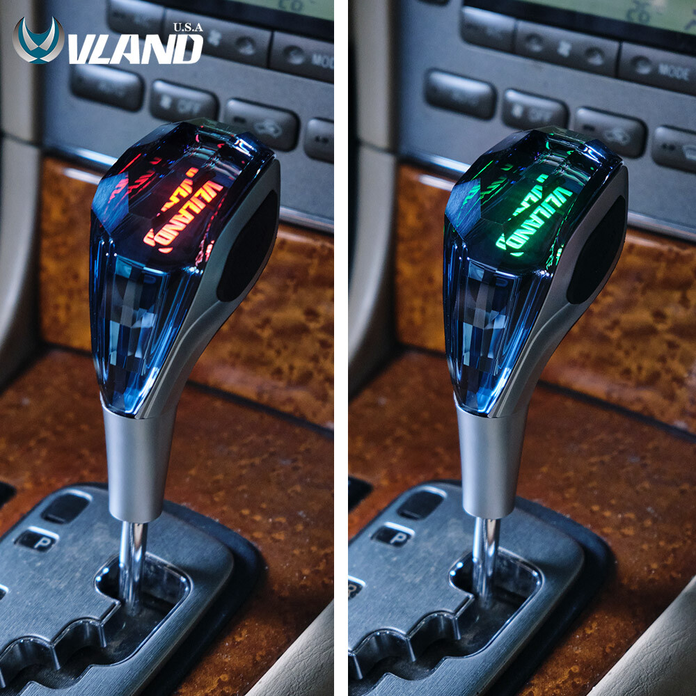 VLAND Crystal Shift Knob RGB LED Gradient Color Auto Car Gear Shift ...