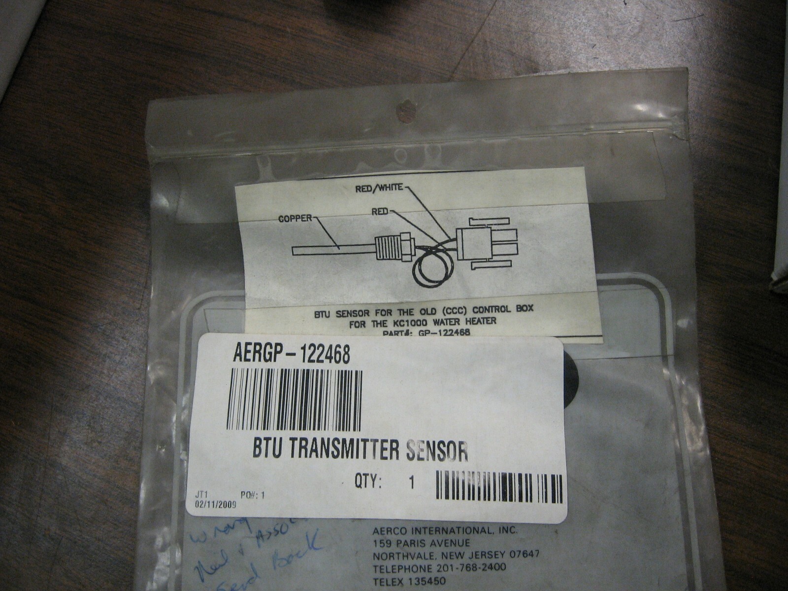 AERCO GP-122468 WATER HEATER BTU TEMP SENSOR FOR KC1000GWW | eBay