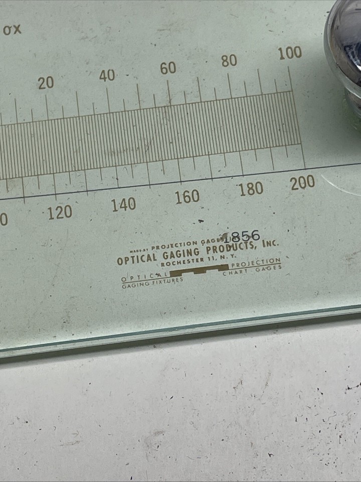 OGP GLASS MAGNIFICATION CHECK SCALE for OPTICAL COMPARATOR CHART ...