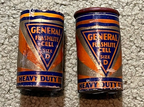 2 Old 1930’s General Dry Batteries Flashlite D Cell Battery Lot Heavy ...