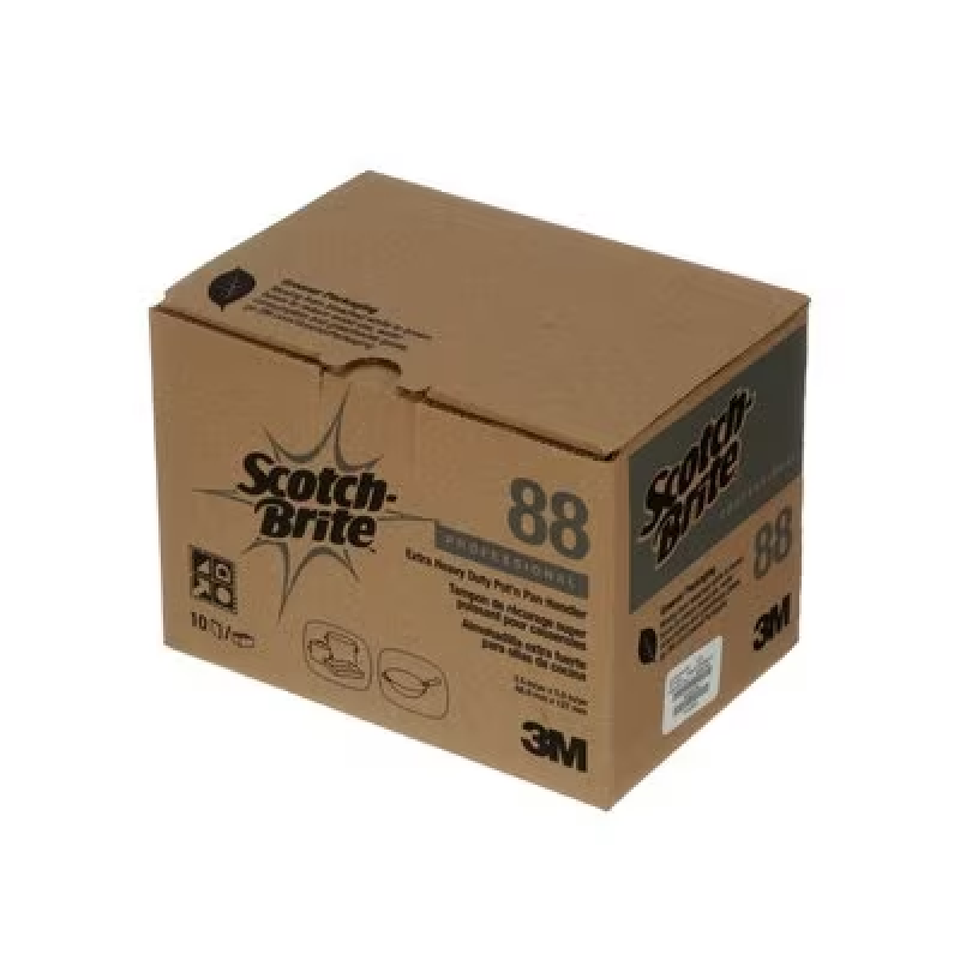 Scotch-Brite Xtra Heavy Duty Pot 'N Pan Scour Pad 88, 3.5" x 5", 10/Box ...