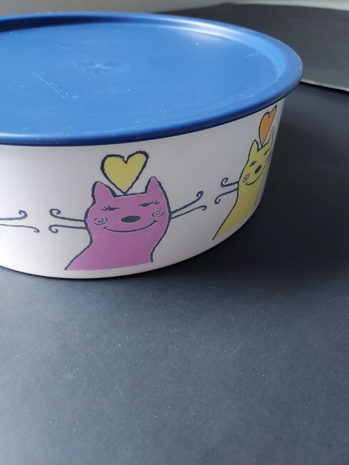 Tupperware Vintage Pet (Cat) Bowl With Lid | eBay