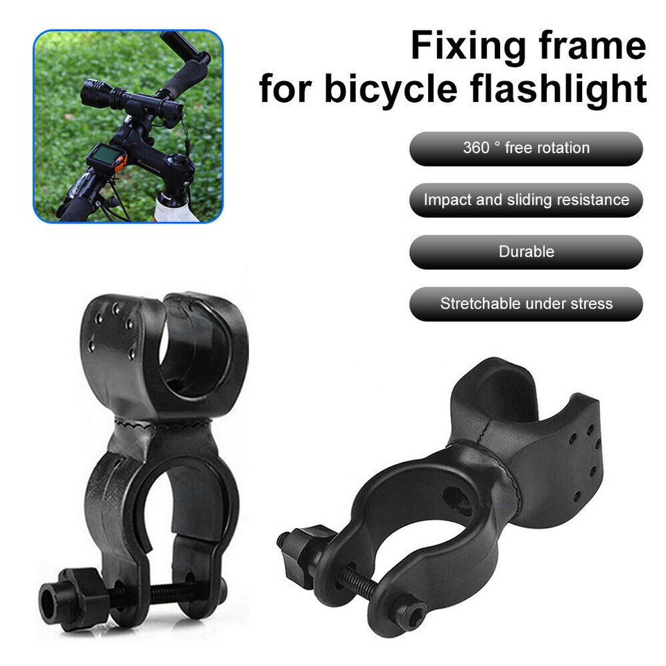 Bike Flashlight Mount Handlebar Light Holder Bracket Torch Clip 360º ...
