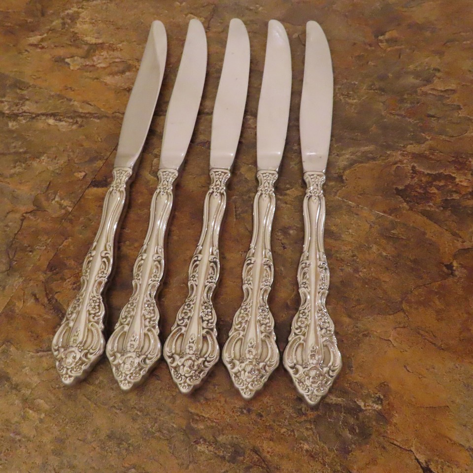 Oneida Michelangelo Cube Set 5 Dinner Knives Heirloom Stainless ...