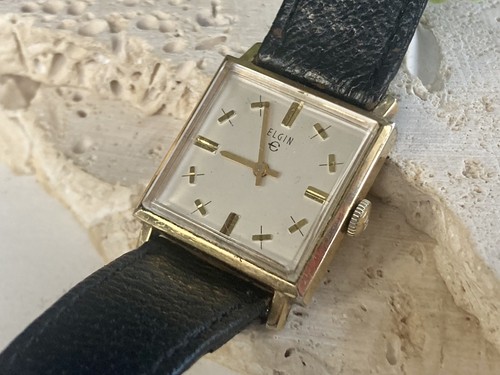 Vintage Man’s ELGIN USA Square Watch 10k Rolled Gold-READ | eBay