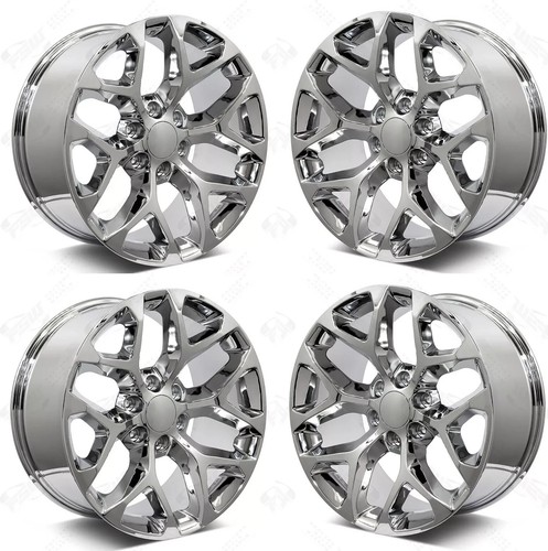 22" Chrome Snowflake Wheels For Chevy Silverado GMC Tahoe Yukon Denali ...