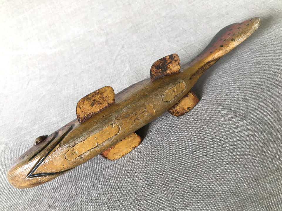Ice Spearing Fishing Decoy, Hand Carved and Painted, HUGE Trout, Mikko ...