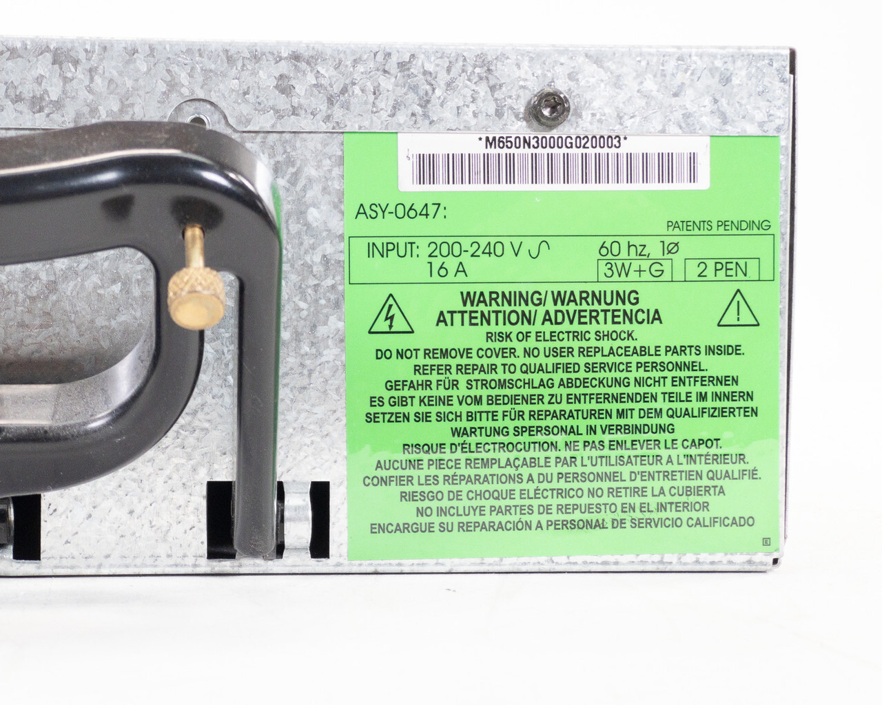 Eaton ASY-0647 3000W VA AC Power Supply 200-240V 16A 60hz for 9170 ...