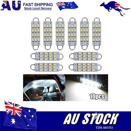 10x561 562 567 LED 12SMD 44mm Rigid Loop Interior Map Dome Door Trunk ...