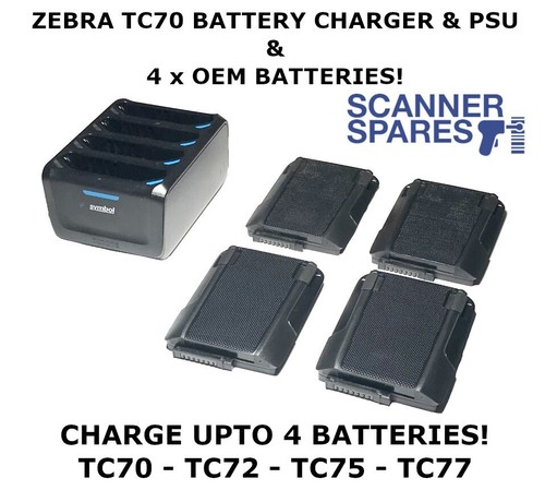 🔥Zebra 4-Slot Battery Charger for TC70 - TC75 - TC77 - SAC-TC7X-4BTYC1 ...