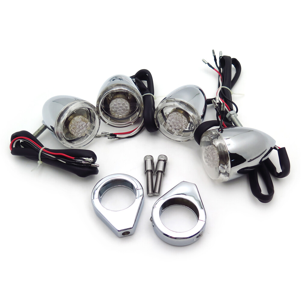 Motorcycle Turn Signals Kit For Harley Bullet Led 41Mm Clear Lens | eBay