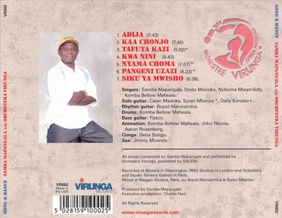 SAMBA MAPANGALA/ORCHESTRE VIRUNGA SONG AND DANCE NEW CD 5028159100025| eBay