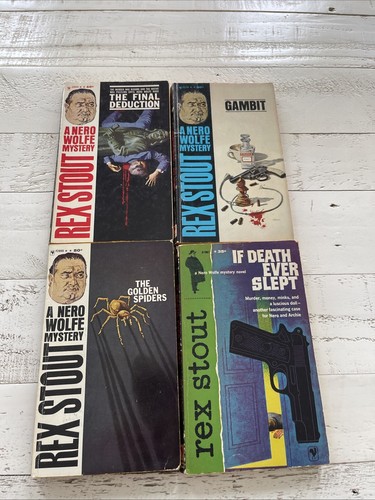 Rex Stout Nero Wolfe Mystery Lot (4) Vintage Paperback Detective Novels ...