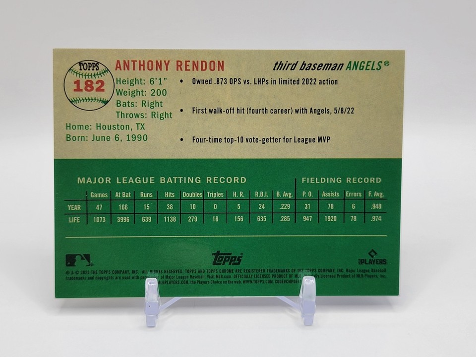 2023 Topps Chrome Platinum Anthony Rendon Blue Shimmer /100 #182 Angels ...