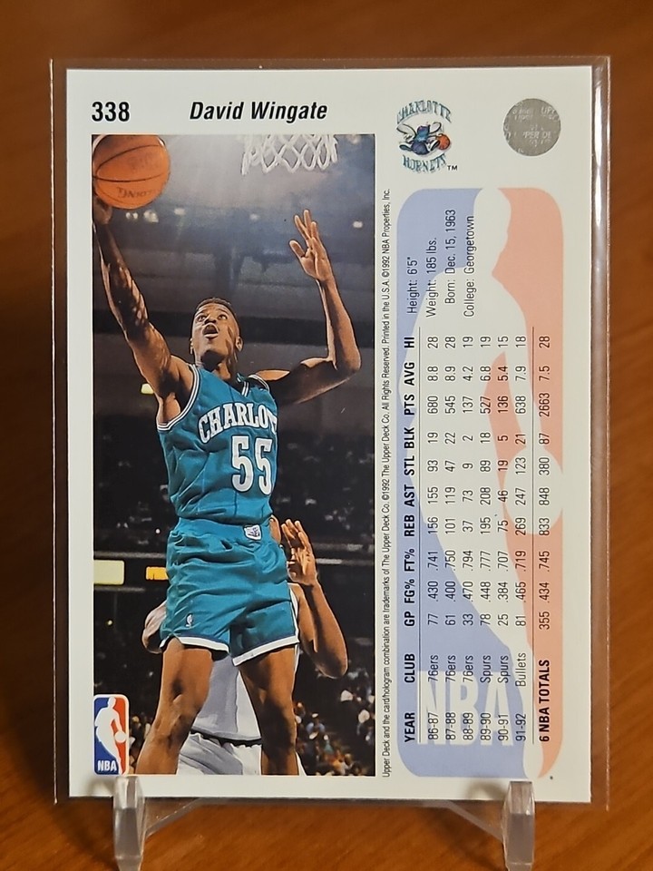 1992-93 Upper Deck Basketball Card #338 David Wingate Hornets | eBay