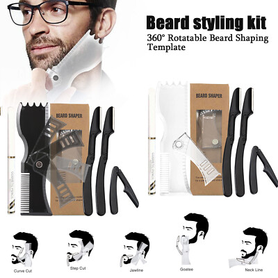 Beard Shaping Tool Kit Styling Template Shaper Stencil Trimming Shaving ...