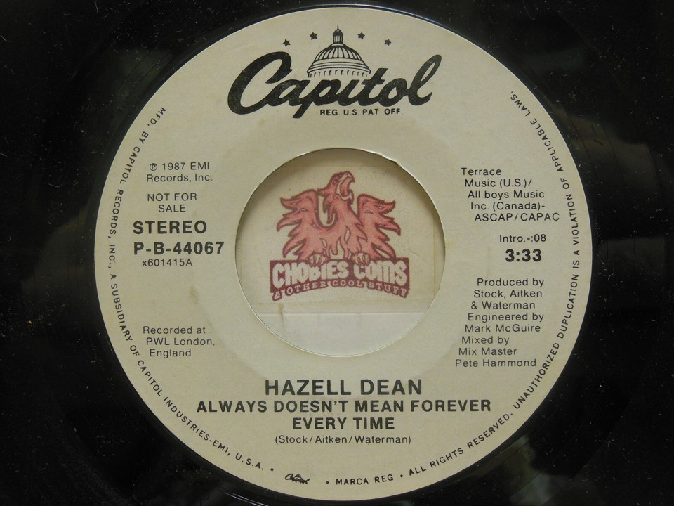 Promo! Hazell Dean: Always Doesn't Mean Forever Every Time, 45 RPM EX ...